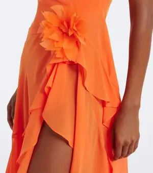Retrofete Samara Gathered Chiffon Maxi Dress