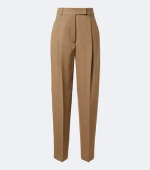 RÓHE Daria Wool-blend Tapered Trousers - Brown