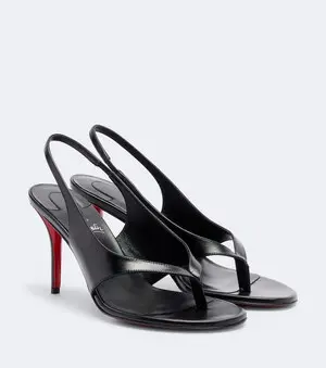 CHRISTIAN LOUBOUTIN Miss Z Leather Thong Sandals - Black