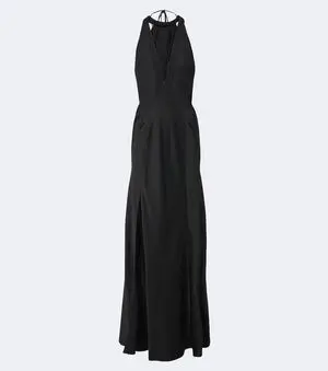 Victoria Beckham Paneled Crepe Satin Gown