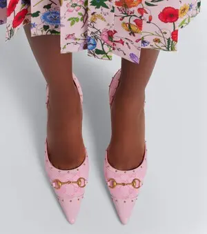 Gucci Savoy Horsebit Gg Canvas Pumps