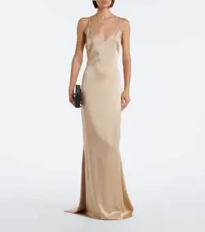 TOM FORD Embellished Satin Gown