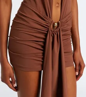 Christopher Esber Halterneck Jersey Minidress