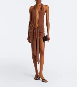 Christopher Esber Halterneck Jersey Minidress