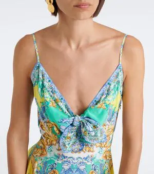 Camilla Embellished Printed Silk Maxi Dress
