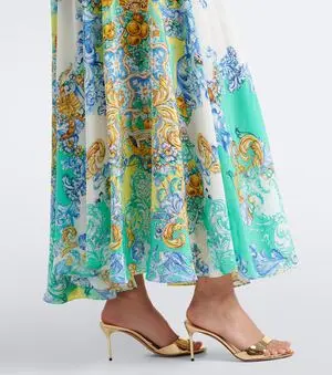 Camilla Embellished Printed Silk Maxi Dress