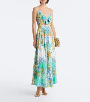 Camilla Embellished Printed Silk Maxi Dress