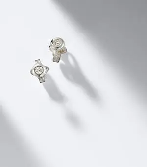 David Yurman Pave Sterling Diamond Earrings