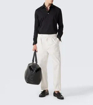 Kiton Cotton Poplin Polo Top