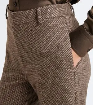 Ralph Lauren Tailored Wool, Silk And Cashmere Straight Leg Trousers