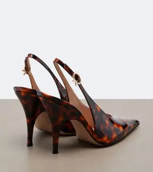 GIANVITO ROSSI Sofia Pointed Toe Slingback Pumps - Orange