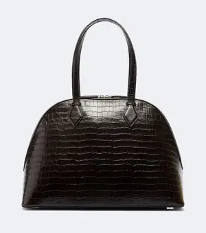 A.emery Harnick Croc Emboss Leather Tote Bag - Brown
