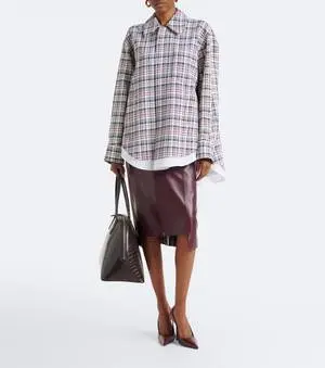 A.emery Harnick Croc Emboss Leather Tote Bag - Brown