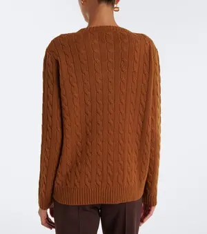 Valentino Garavani Vlogo Cable-knit Cashmere Sweater - Brown