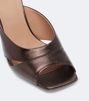 MALONE SOULIERS Lourdes Metallic Leather Wedge Mules