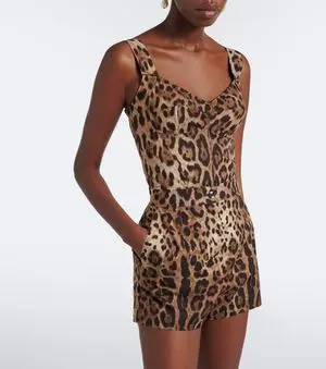 Dolce & Gabbana Leopard-print Cotton Shorts