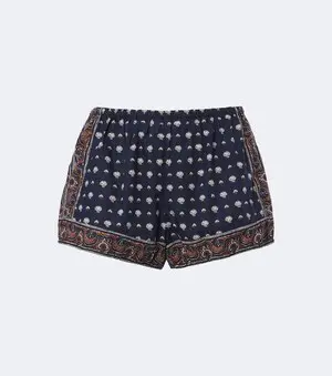 DÔEN Vienna Printed Cotton Shorts - Blue