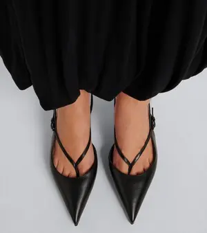CHRISTIAN LOUBOUTIN Miss Z Leather Slingback Pumps