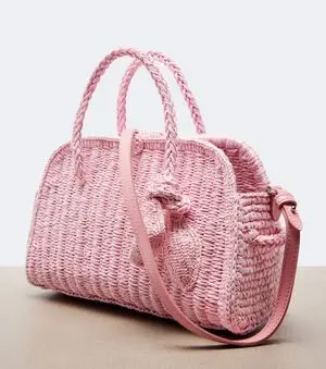 Jacquemus Raffia-effect Bowling Bag - Pink