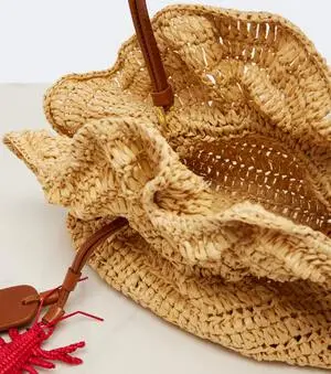 AQUAZZURA Paradise Raffia Clutch
