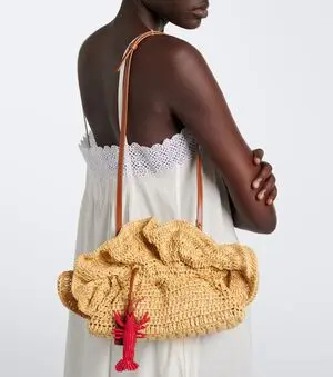 AQUAZZURA Paradise Raffia Clutch