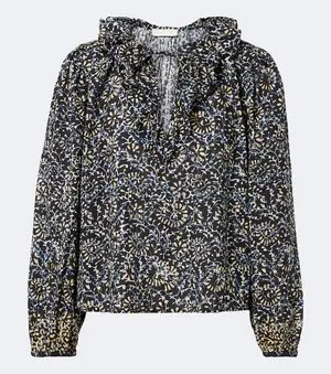 Ulla Johnson Siena Printed Cotton-blend Top - Multicoloured