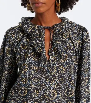 Ulla Johnson Siena Printed Cotton-blend Top - Multicoloured