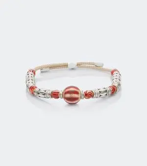 Isabel Marant Étoile Janis Beaded Metal And Leather Bracelet Multicoloured