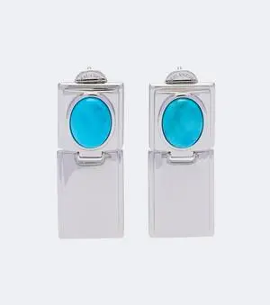 DEHANCHE Embellished Pendant Earrings - Silver