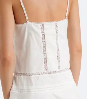 Staud Corinna Embroidered Cotton Voile Mini Dress In Ivory