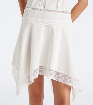 Staud Corinna Embroidered Cotton Voile Mini Dress In Ivory