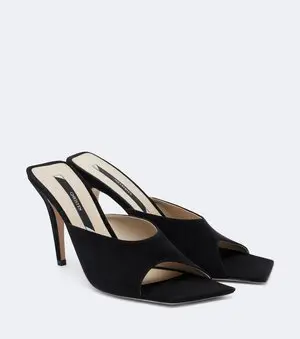 CHRISTEN Suede Mules - Black