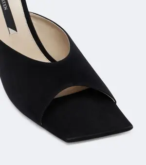 CHRISTEN Suede Mules - Black