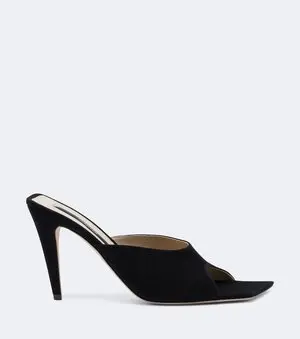 CHRISTEN Suede Mules - Black