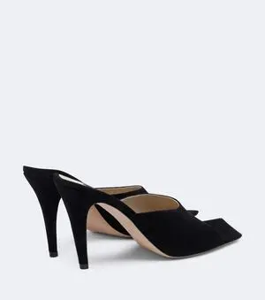 CHRISTEN Suede Mules - Black