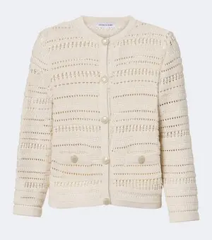 Veronica Beard Bellingham Cotton Cardigan - White