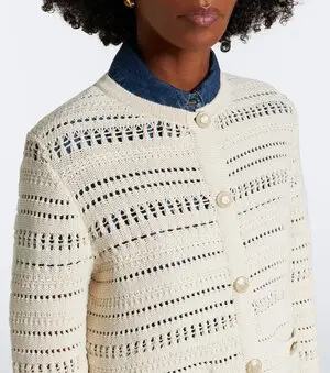 Veronica Beard Bellingham Cotton Cardigan - White