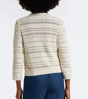 Veronica Beard Bellingham Cotton Cardigan - White