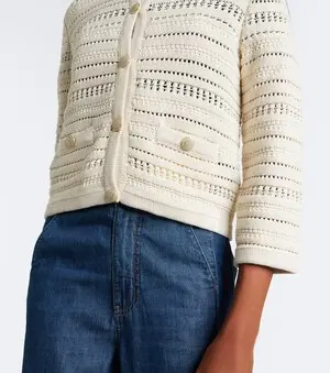 Veronica Beard Bellingham Cotton Cardigan - White