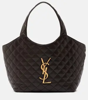 Saint Laurent Icare Medium Quilted Leather Shopper - Brown