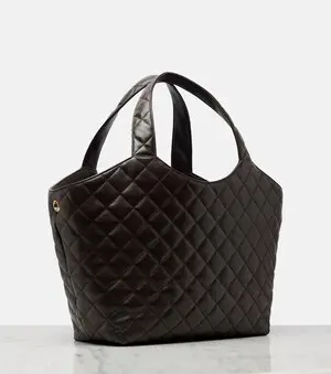 Saint Laurent Icare Medium Quilted Leather Shopper - Brown