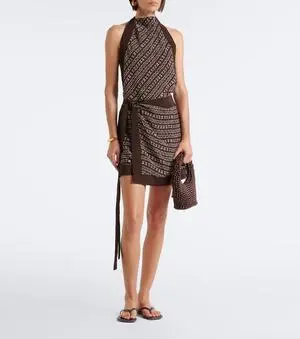 SIR. Astrid Printed Open-back Minidress