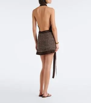 SIR. Astrid Printed Open-back Minidress