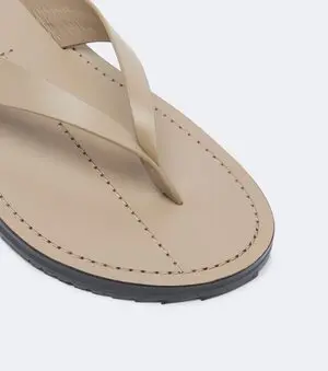 A.emery Flora Leather Thong Sandals In Greige - Beige