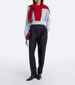 Loulou De Saison Cropped Cashmere V-neck Sweater - Blue