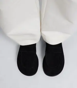 A.emery Clarence Suede Penny Loafers - Black