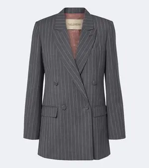 Valentino Garavani Virgin Wool Pinstripe Blazer - Grey