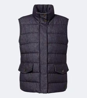 Moncler Bessez Denim Down Vest - Blue