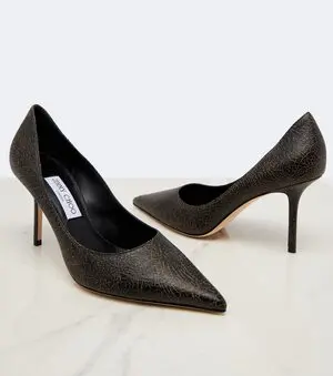 JIMMY CHOO Leather Pointed Toe High Heel Pumps