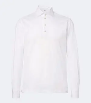 Kiton Cotton Poplin Polo Top - White